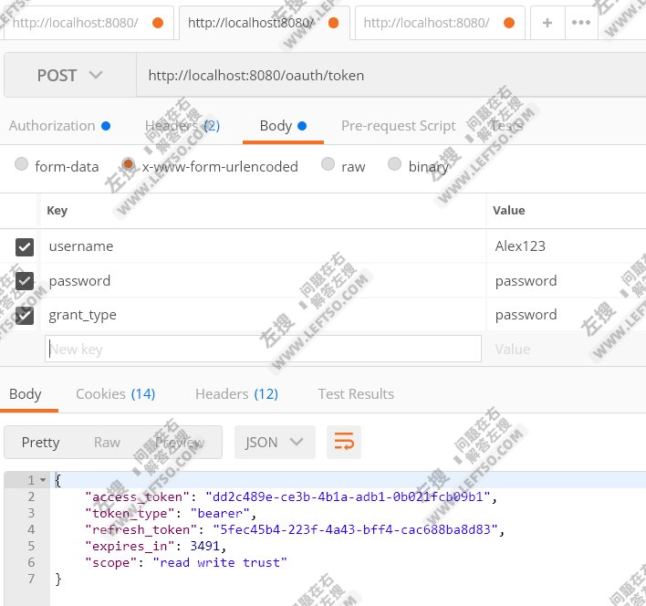 Spring Boot Security OAuth2 例子(Bcrypt Encoder)-左搜