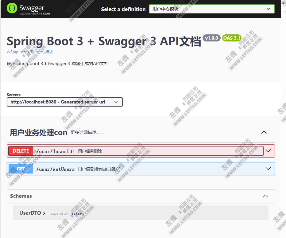 Spring Boot 3 openapi3 swagger3 整合-左搜